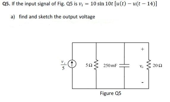 Solved helpQ5. ﻿If the input signal of Fig. Q5 ﻿is | Chegg.com