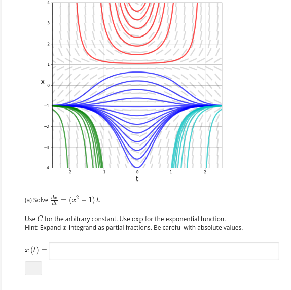 Solved (a) Solve dtdx=(x2−1)t Use C for the arbitrary | Chegg.com