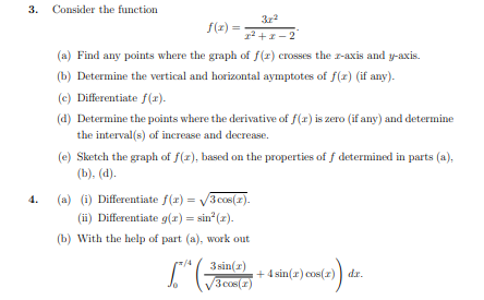 Solved 3. Consider the function f(x)=x2+x−23x2. (a) Find any | Chegg.com