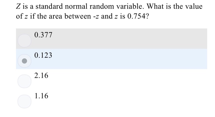 Solved Z is a standard normal random variable. What is the | Chegg.com