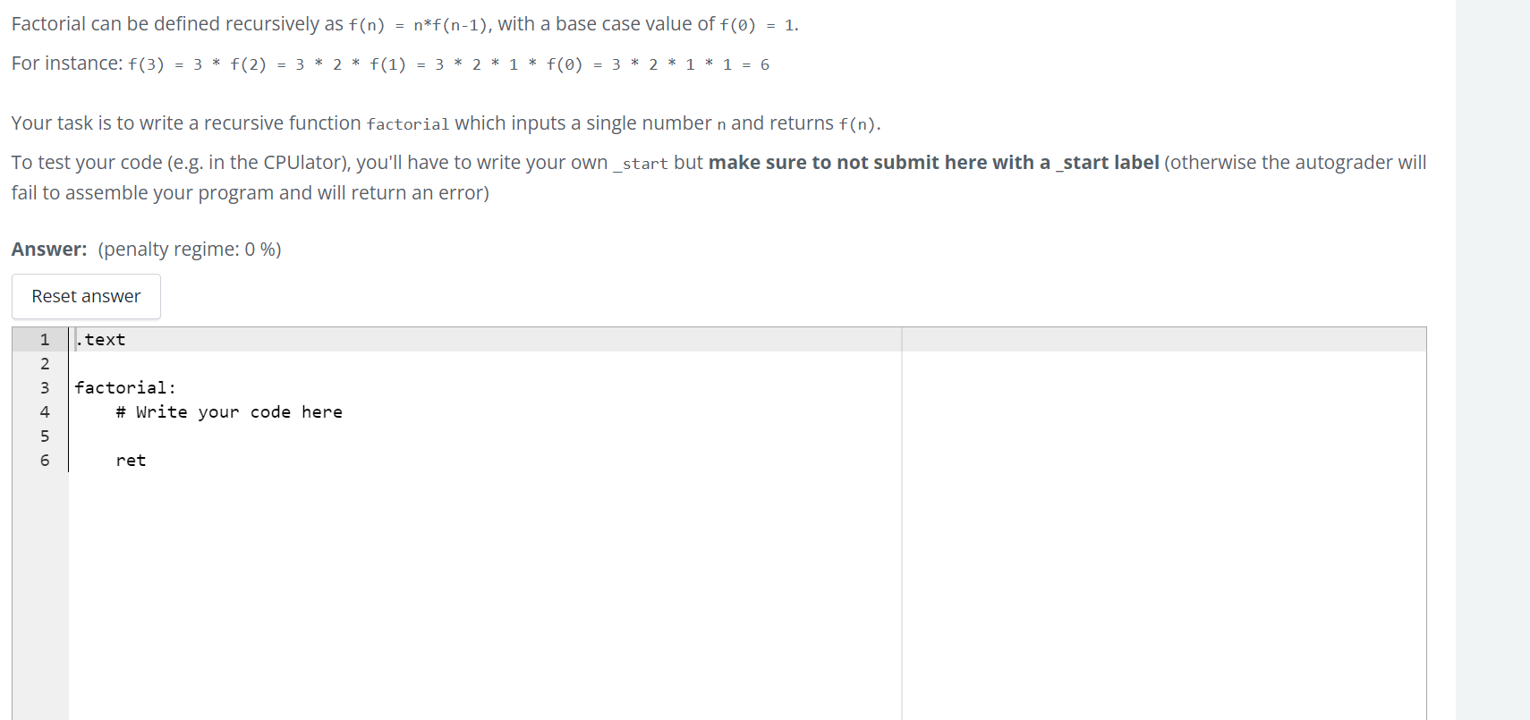 Solved Factorial can be defined recursively as f(n) | Chegg.com