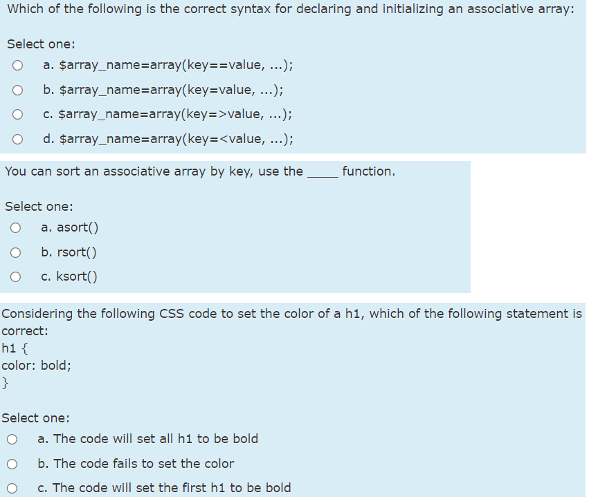 Solved Which of the following is the correct syntax for | Chegg.com