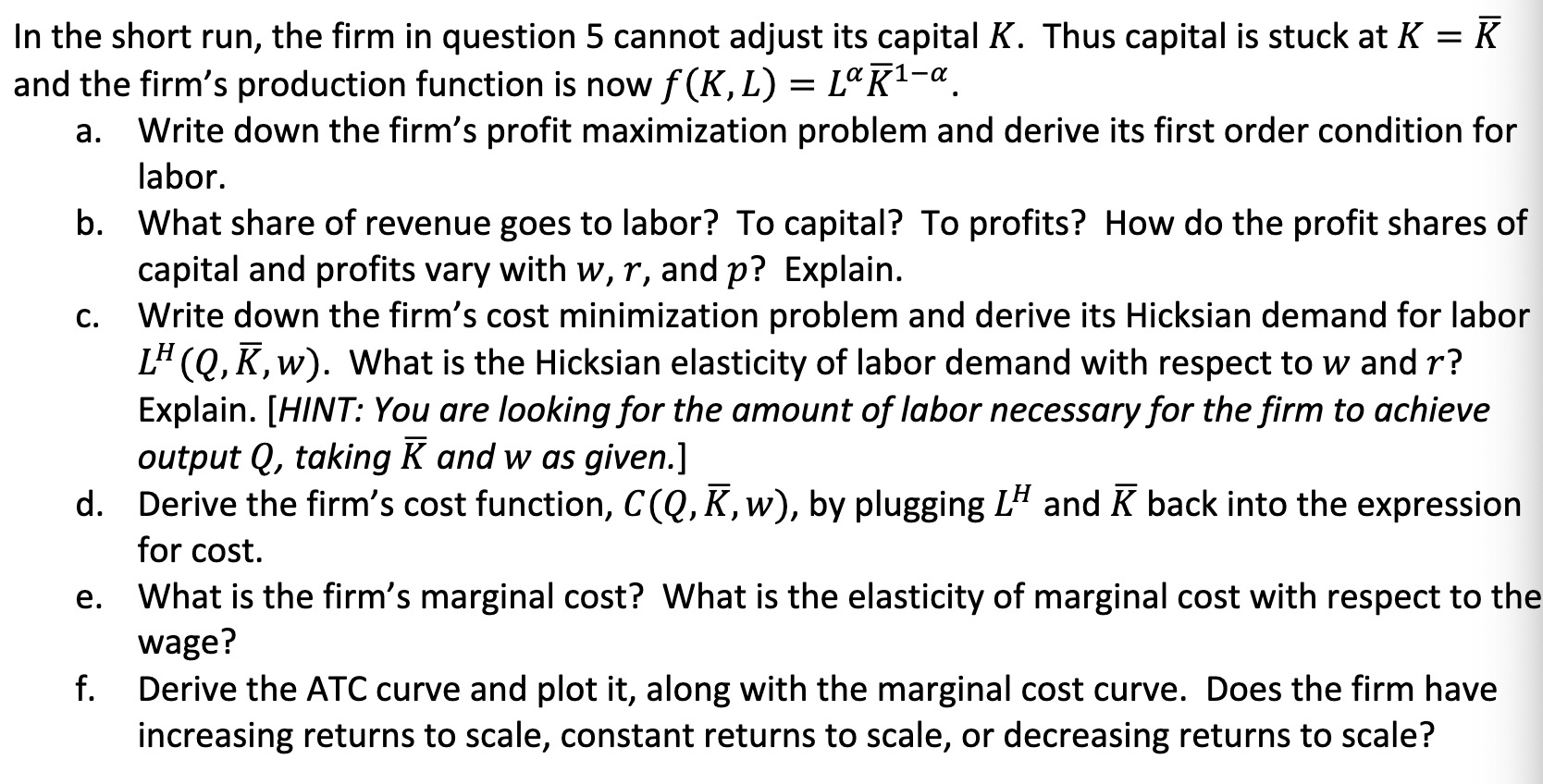 Solved Please help me to answer Question c to f, especially | Chegg.com