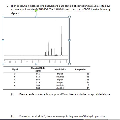 Solved 3- ﻿High-resolution mass spectral analysis of a pure | Chegg.com