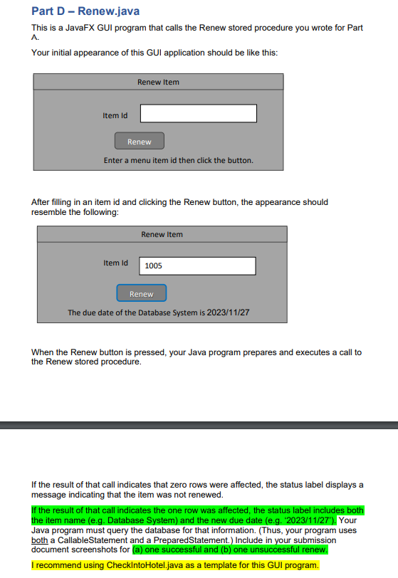 Solved Part D Renewjava This Is A Javafx Gui Program That