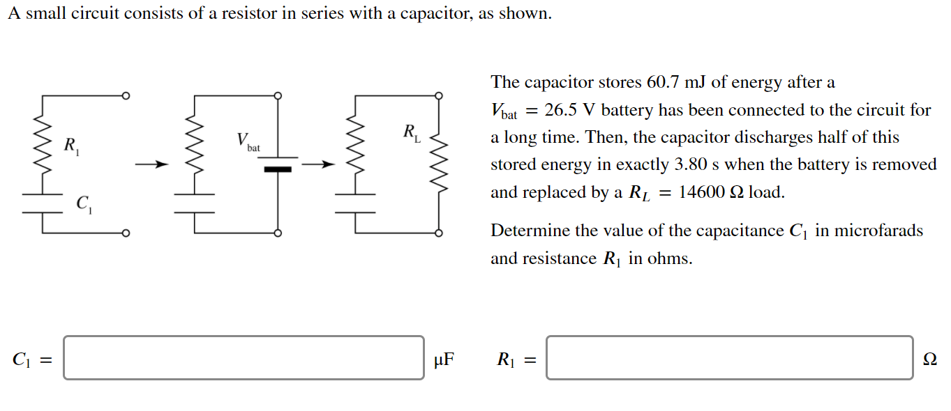 Solved A small circuit consists of a resistor in series with | Chegg.com