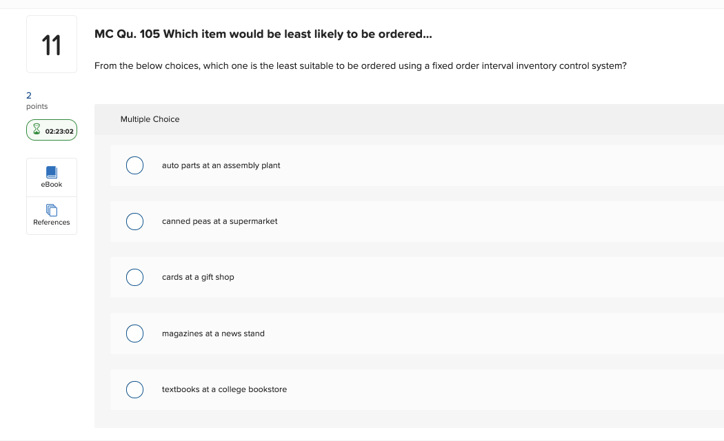 Solved MC Qu 105 Which Item Would Be Least Likely To Be Chegg solved-mc-qu-105-which-item-would-be-least-likely-to-be-chegg