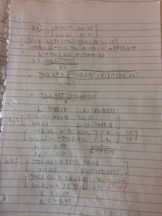 onvert the covariance matrix S in Exercise 8.6 to a | Chegg.com