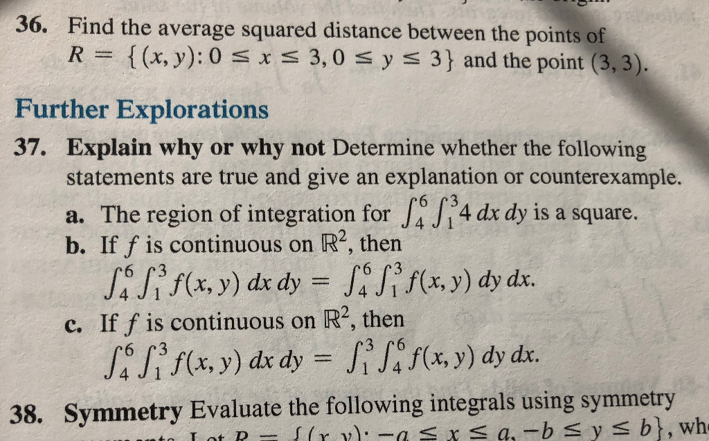 Solved 36. Find the average squared distance between the | Chegg.com