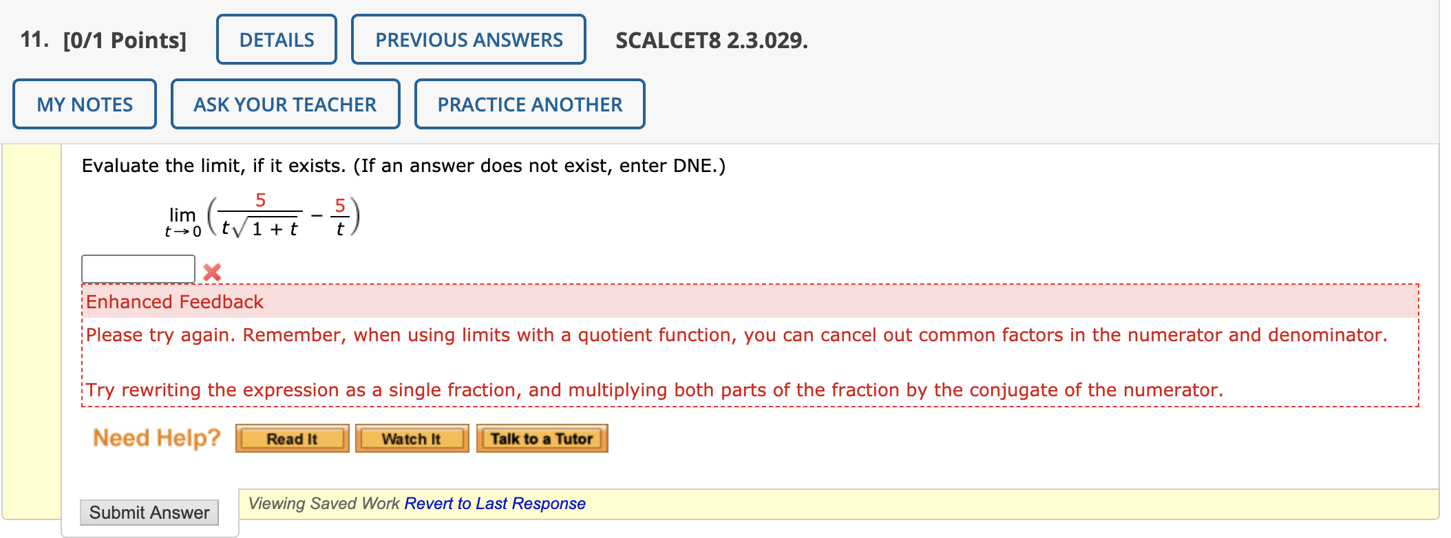 Solved 11. [0/1 Points] DETAILS PREVIOUS ANSWERS SCALCET8 | Chegg.com
