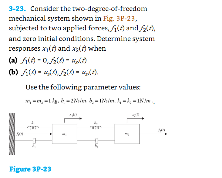 3-23. Consider the two-degree-of-freedom mechanical | Chegg.com