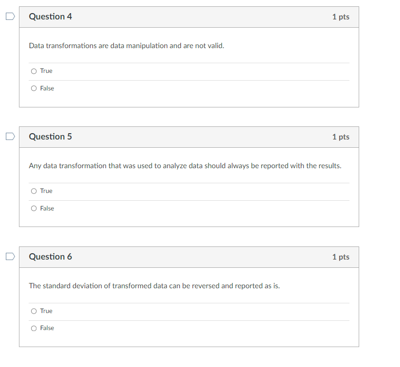Solved Question 4Data transformations are data manipulation | Chegg.com