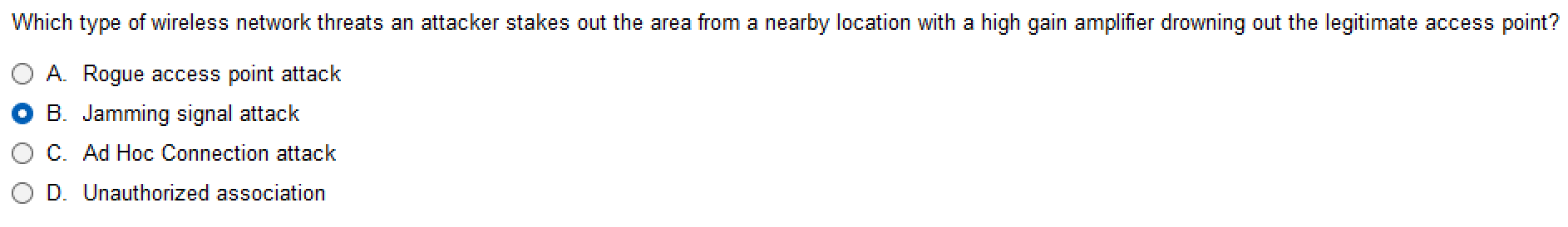 Solved Which type of wireless network threats an attacker | Chegg.com