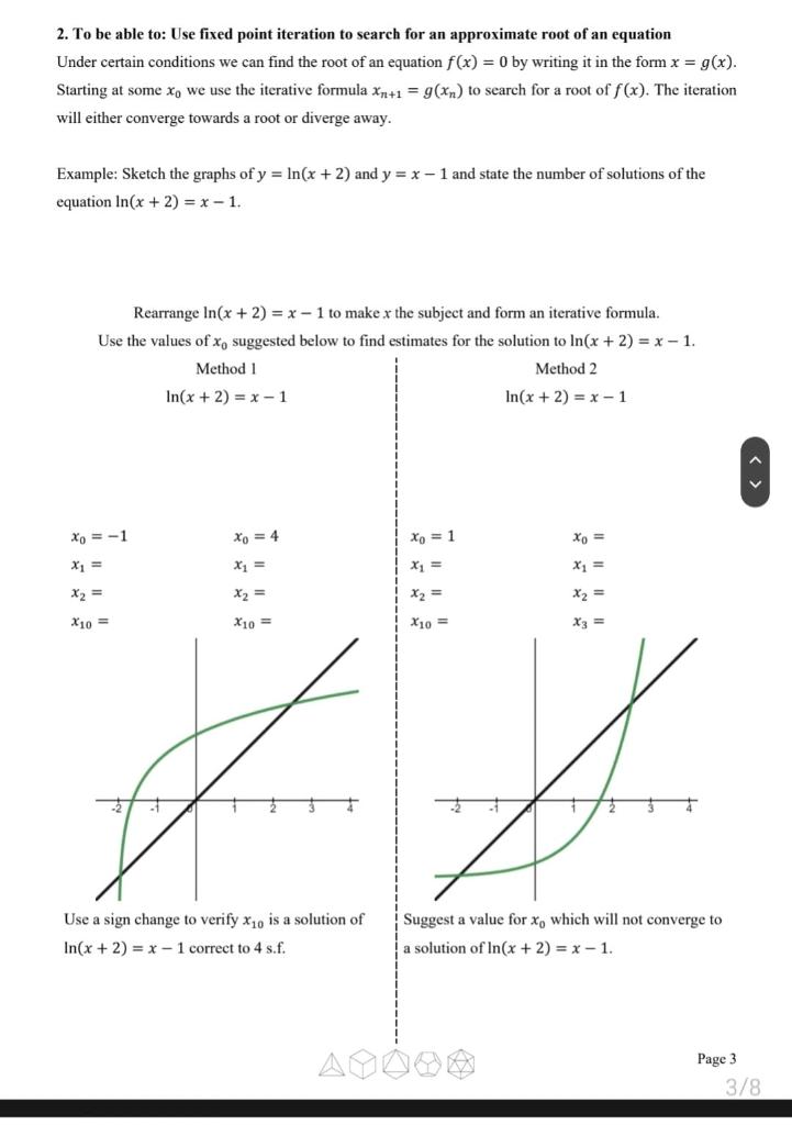Solved 2. To be able to: Use fixed point iteration to search | Chegg.com