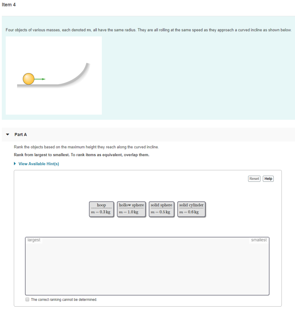 Solved tem 4 Four objects of various masses, each denoted m, | Chegg.com