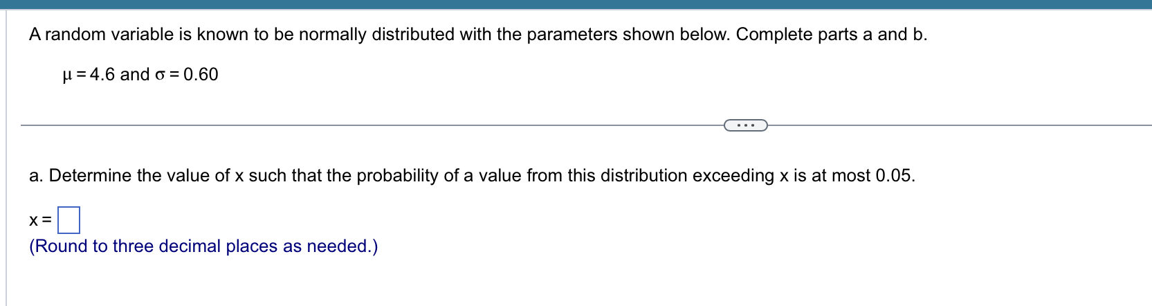 Solved A random variable is known to be normally distributed | Chegg.com