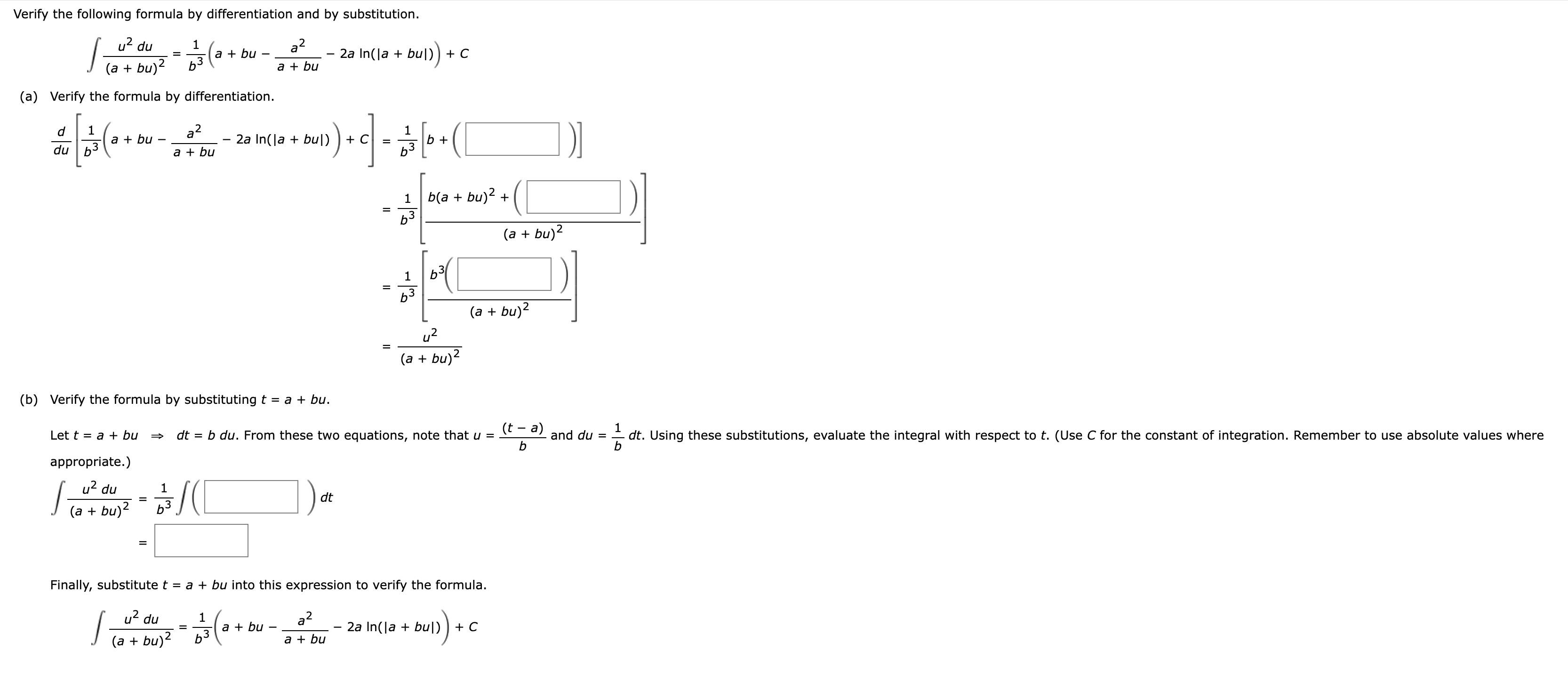 Solved Verify the following formula by differentiation and | Chegg.com