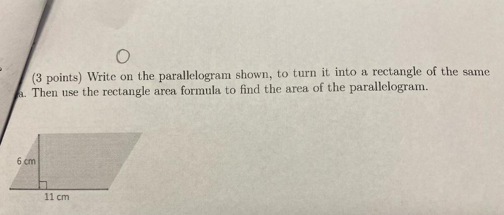 Solved (3 points) Write on the parallelogram shown, to turn | Chegg.com