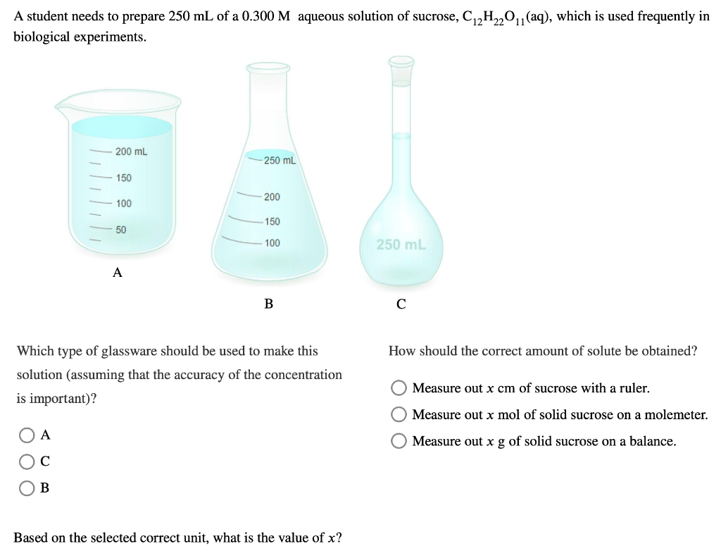 Solved A student needs to prepare 250 mL of a 0.300 M | Chegg.com