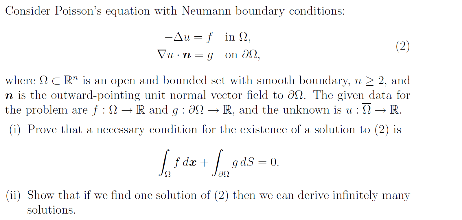 Solved Consider Poissons Equation With Neumann Boundary