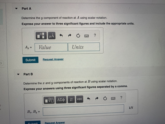 Solved Part A Determine the y component of reaction at A | Chegg.com