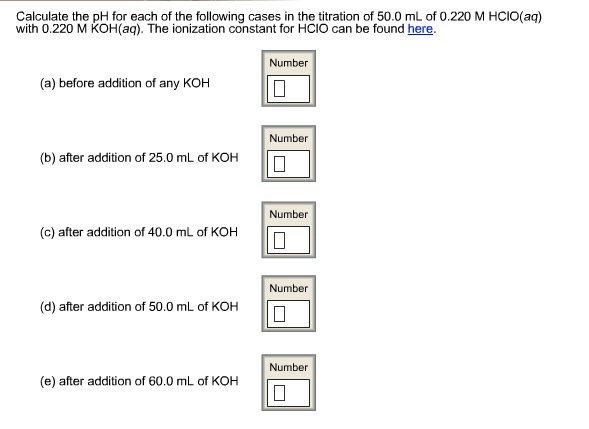 Solved Calculate the pH for each of the following cases in | Chegg.com