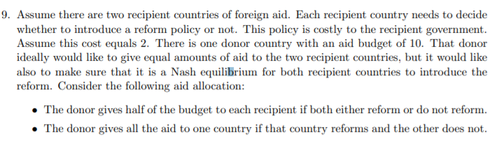 Solved 9. Assume there are two recipient countries of | Chegg.com