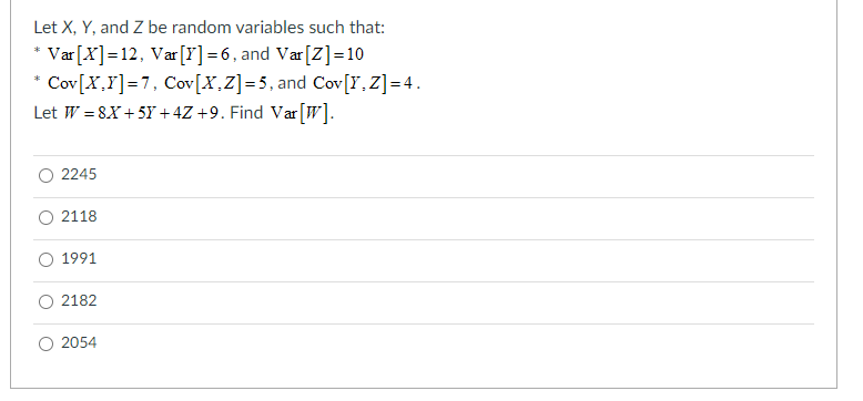 Solved Let \\( X, Y \\), and \\( Z \\) be random variables | Chegg.com