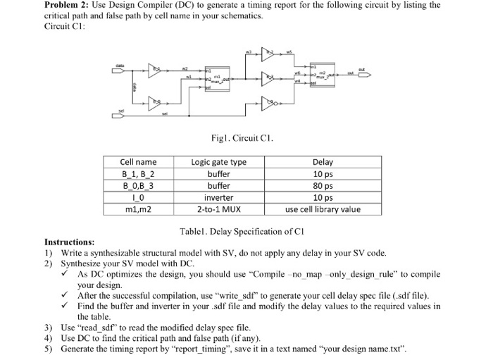 Problem 2: Use Design Compiler (DC) to generate a | Chegg.com