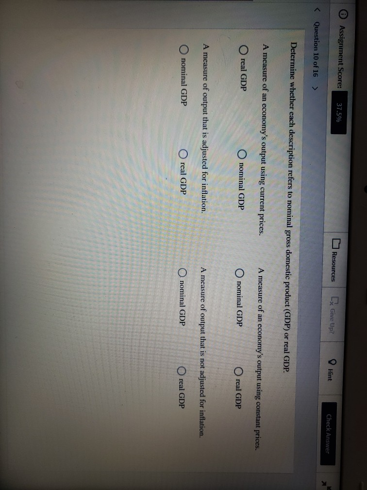 Solved Assignment Score: 37.5% Resources Give Up? Hint Check | Chegg.com