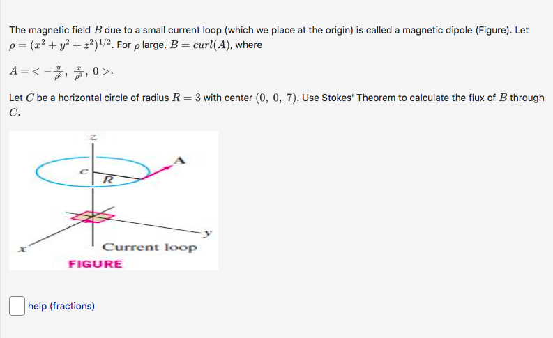 Solved The magnetic field B due to a small current loop | Chegg.com