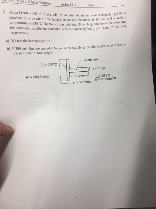 Solved An annular fin of rectangular profile attached to a | Chegg.com
