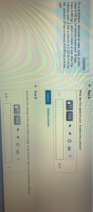 Solved Constants On a frictionless, horizontal air table, | Chegg.com