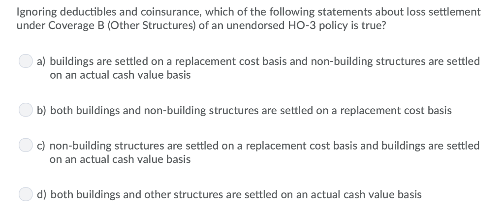 Solved Ignoring deductibles and coinsurance, which of the | Chegg.com