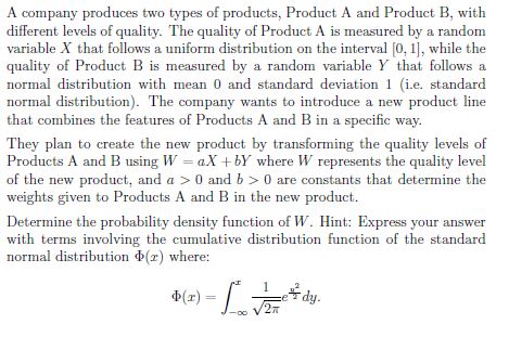 Solved A company produces two types of products, Product A | Chegg.com