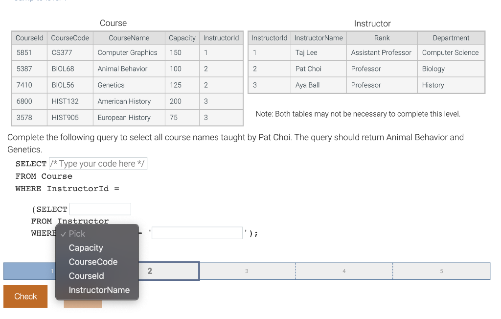 Solved Course Instructor Note: Both tables may not be | Chegg.com