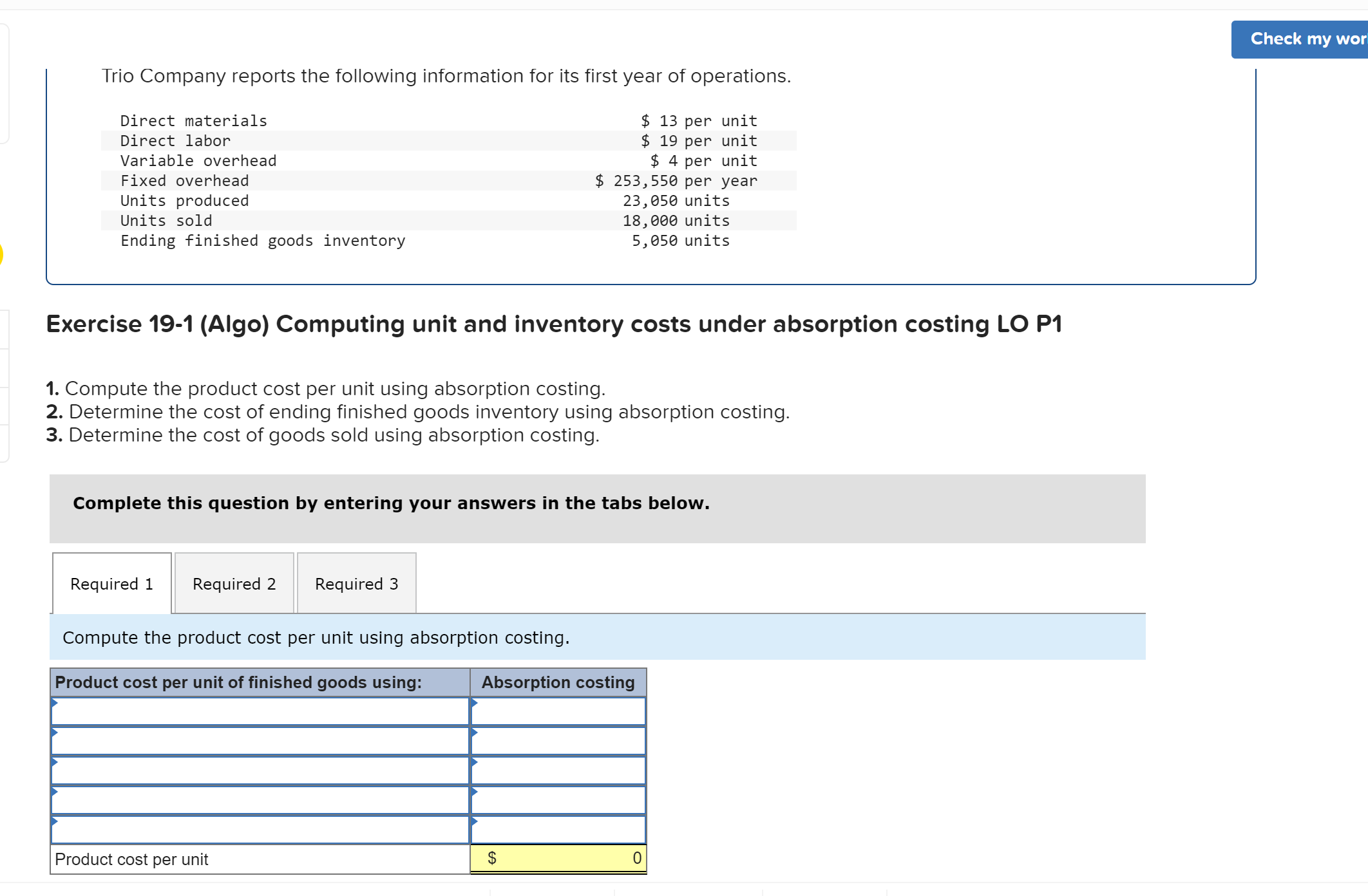 Solved Trio Company reports the following information for | Chegg.com
