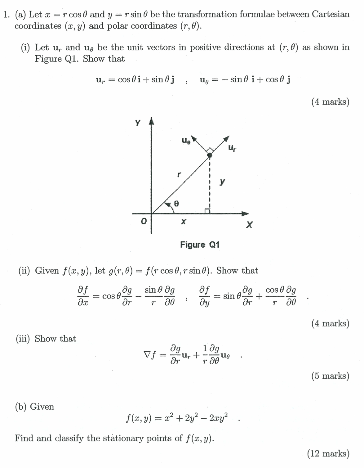 Solved (a) ﻿Let x=rcosθ ﻿and y=rsinθ ﻿be the transformation | Chegg.com