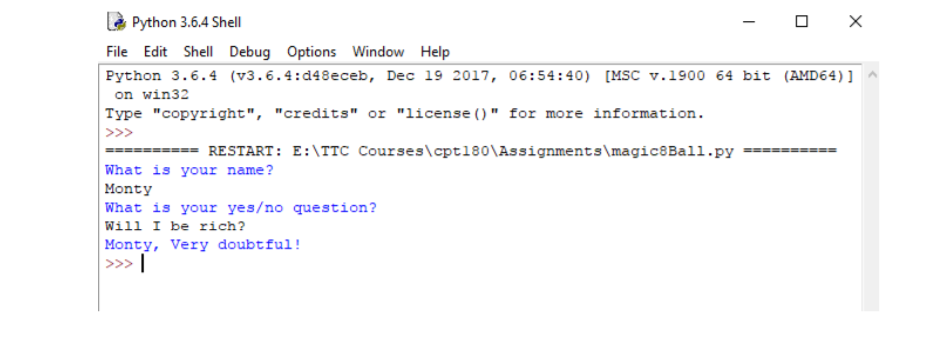 Solved Directions: 1. Create the program magic8Ball.py from | Chegg.com