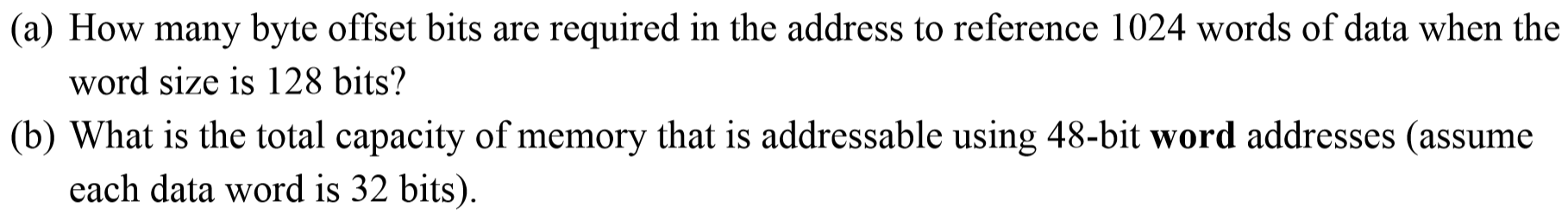 (a) How many byte offset bits are required in the | Chegg.com