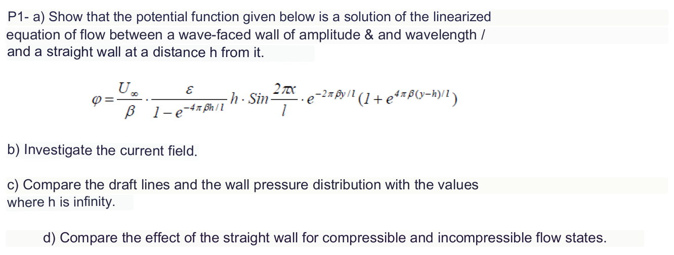Solved P1- a) Show that the potential function given below | Chegg.com