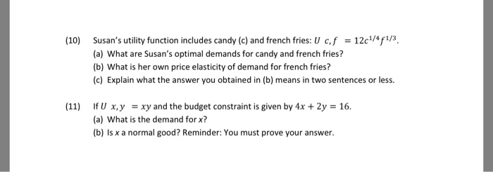 Solved 1 My Utility Function U X1 X2 Depends On The Two