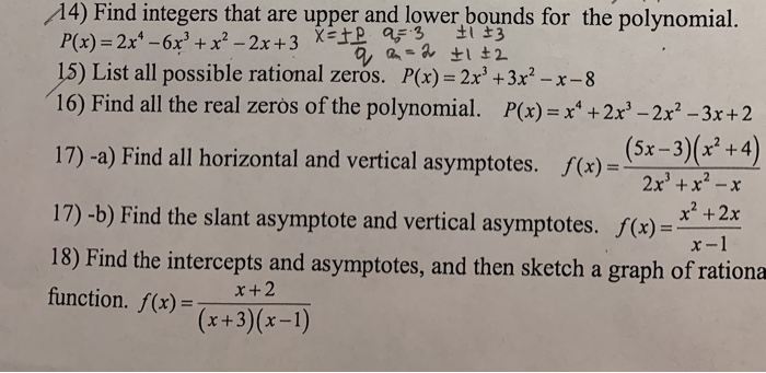 Solved A4) Find integers that are upper and lower bounds for | Chegg.com