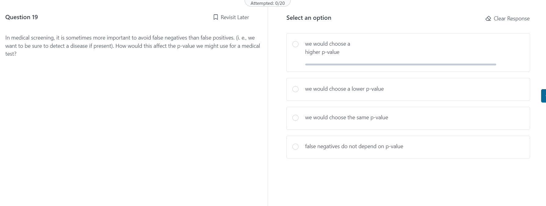 [Solved]: Attempted: 0/20 Select an option Question 11 Rev