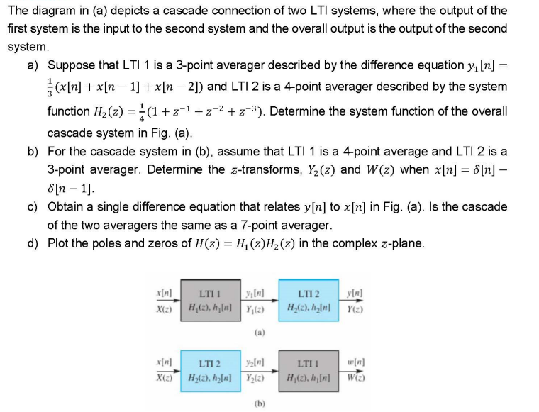Solved The diagram in (a) depicts a cascade connection of | Chegg.com