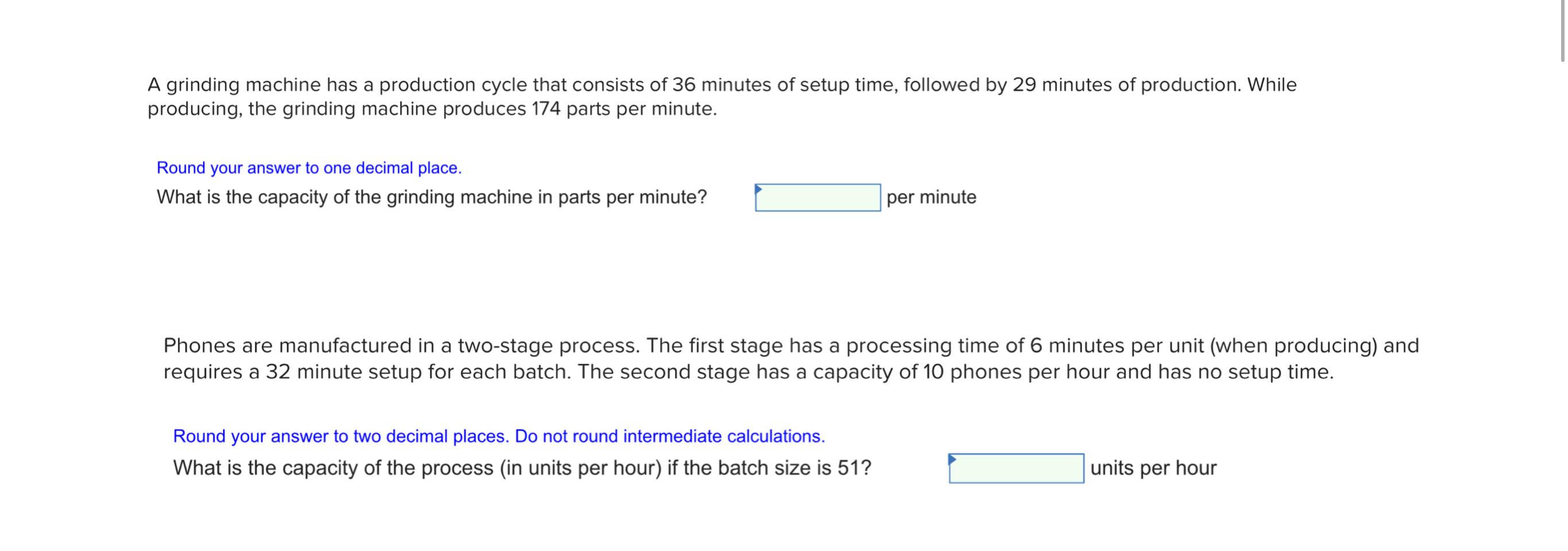 Solved A grinding machine has a production cycle that | Chegg.com