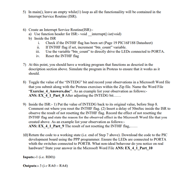 Solved Description:- This program uses a pushbutton (PB0) | Chegg.com