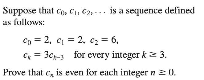 Solved Suppose that c0,c1,c2,… is a sequence defined as | Chegg.com