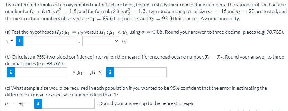 Solved Two different formulas of an oxygenated motor fuel | Chegg.com