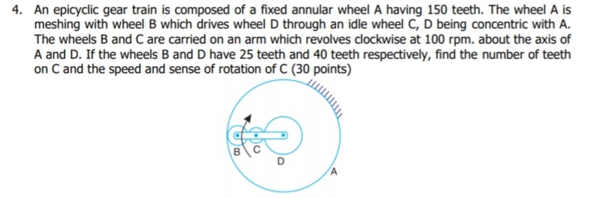 Solved 4. An epicyclic gear train is composed of a fixed | Chegg.com